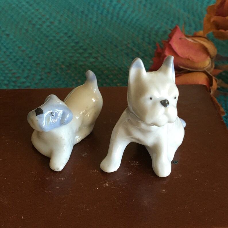 Vintage 2 Miniature Porcelain Dog Figurines. Add to Your Miniature ...