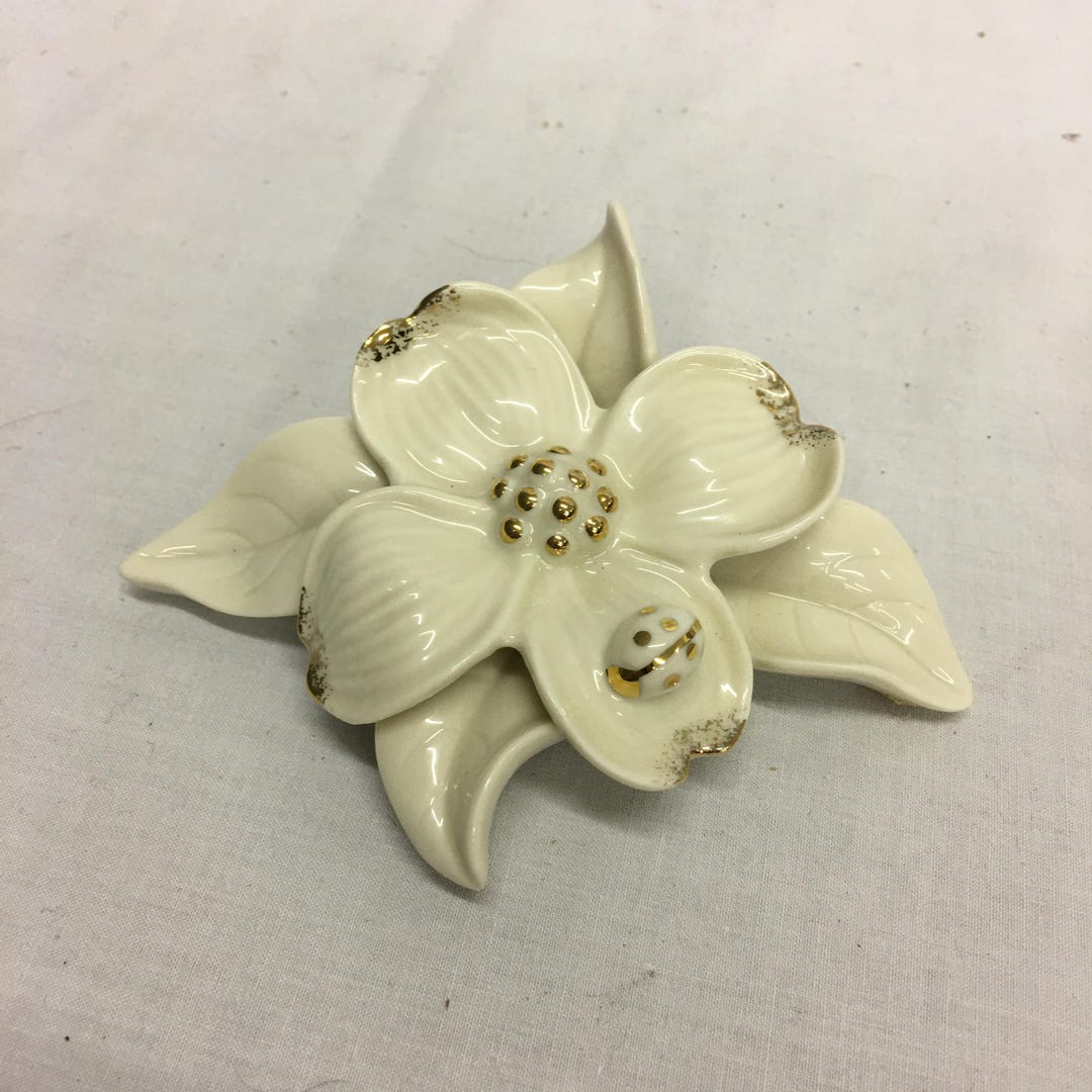 Vintage Lenox Porcelain Dogwood Flower With a Ladybug and Leaves ...