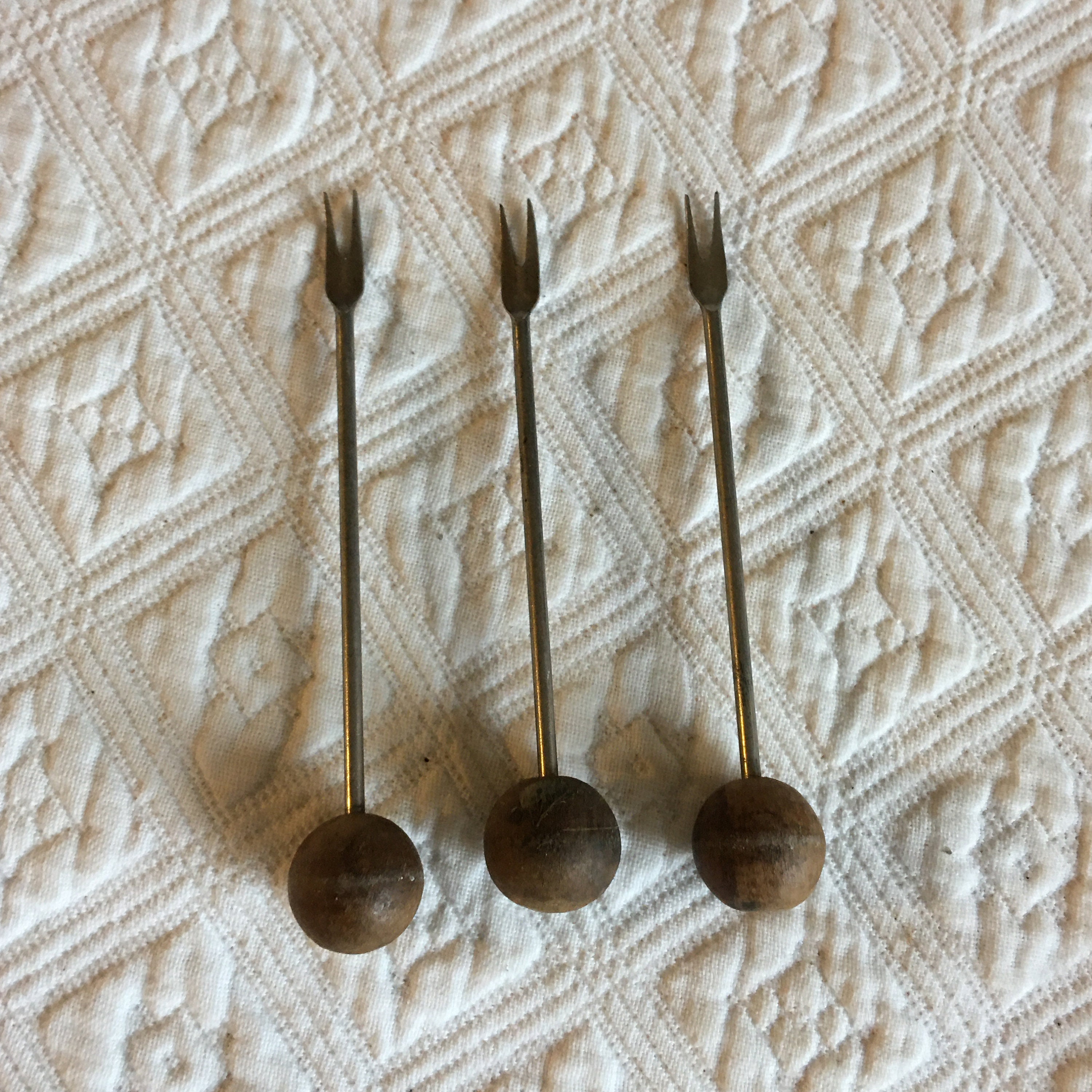 Vintage 7 Hor D'oeuvre Fork Picks. Mismatched Set of Stainless Steel ...