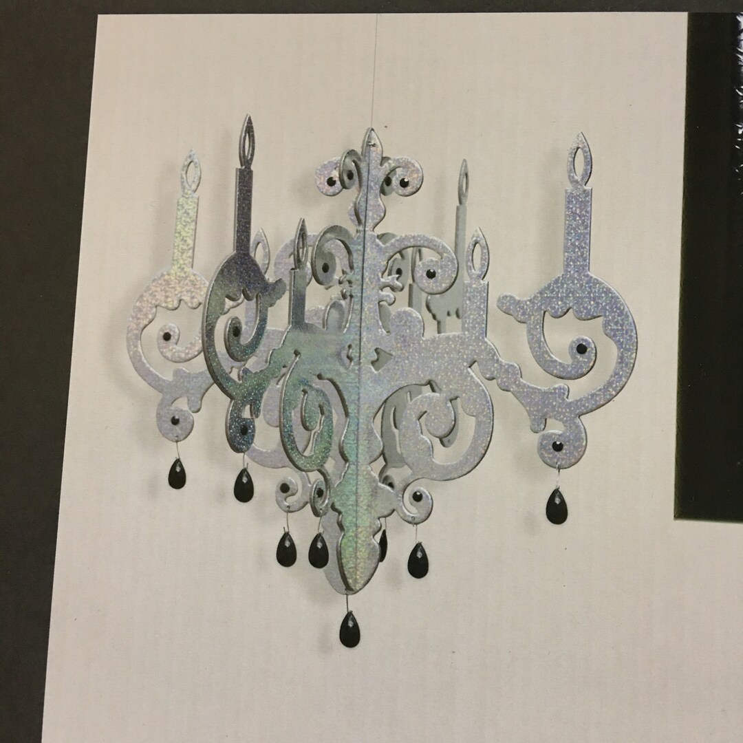 Create a Chandelier Kit of Silver Shimmer Foil and Black Faceted 40 ...