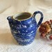 Vintage Hand Made Spatterware Pitcher. Signed Clay Pitcher in Blue and ...