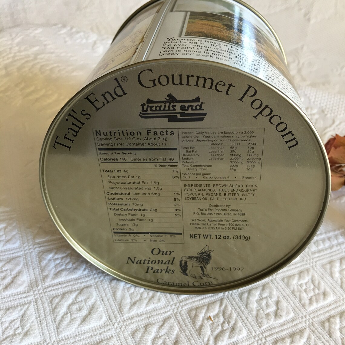 Vintage 1997 Trails End Caramel Corn Tin Yellowstone and - Etsy