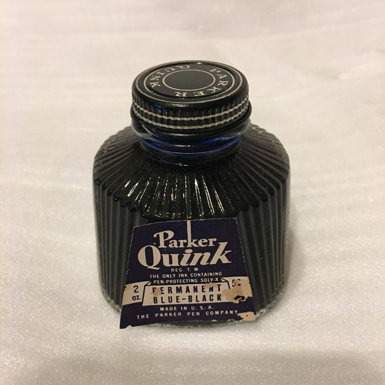 Vintage Blue/black Permanent Parker Quink Ink for Fountain Pen - Etsy
