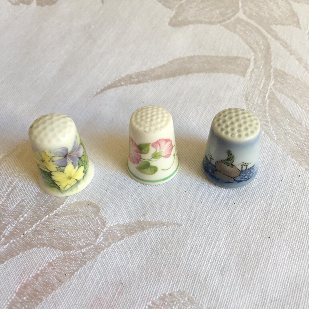 Vintage Collector Thimbles. Choose Yellow Flowers From Wales, Royal ...