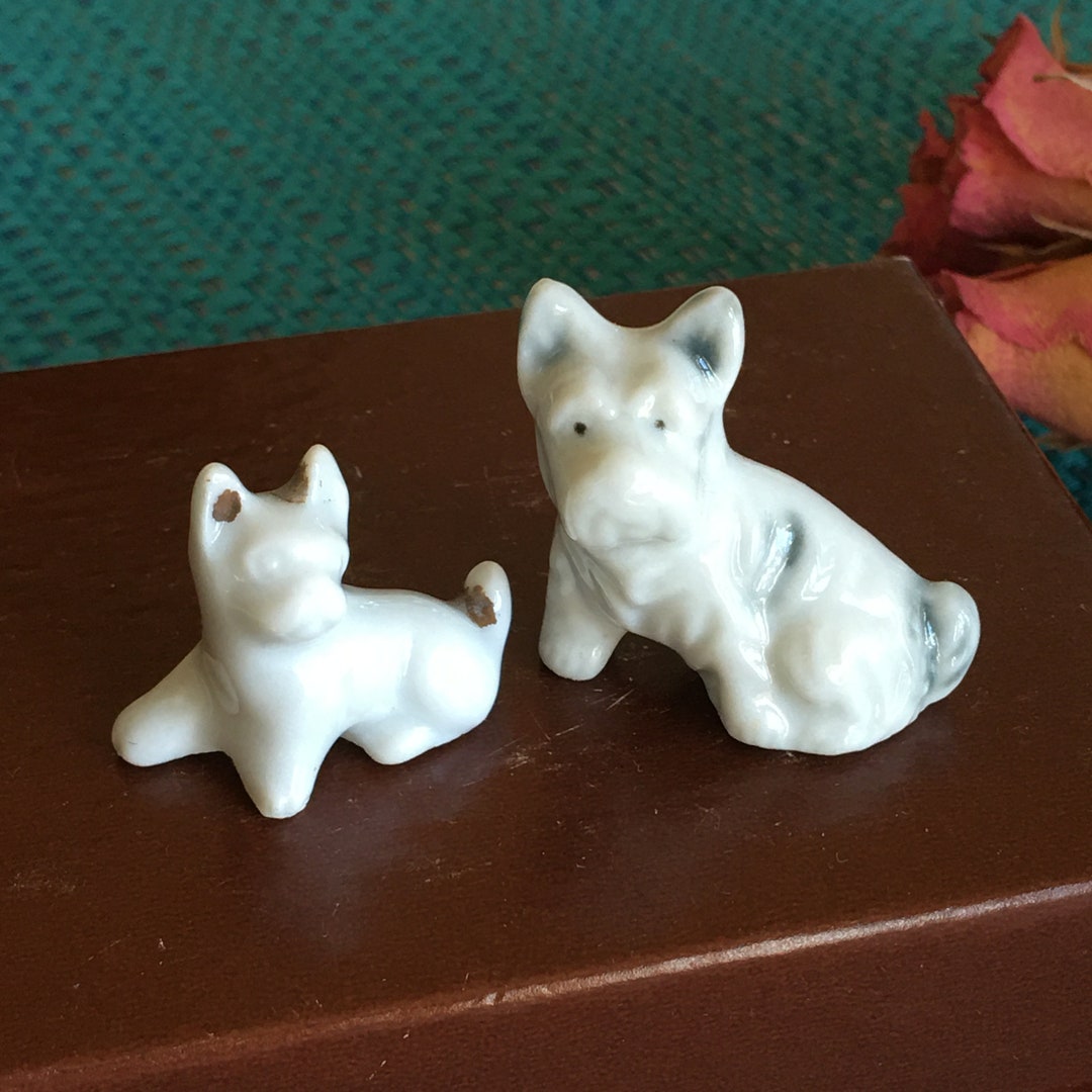 Vintage 2 Miniature Porcelain Dog Figurines. Add to Your Miniature ...