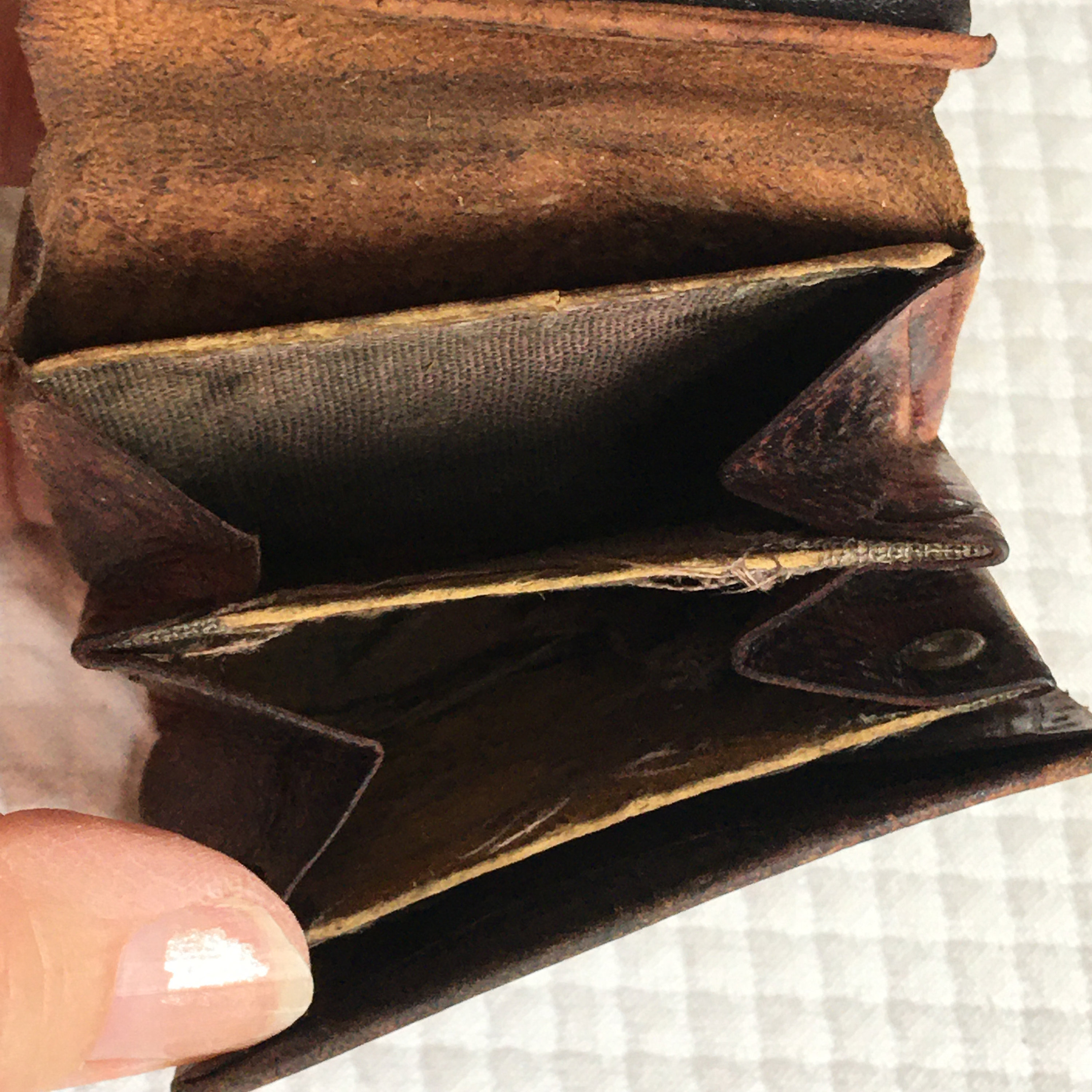 Antique Leather Small Pouch. Hand Crafted, Leather Four Sectioned Tiny ...