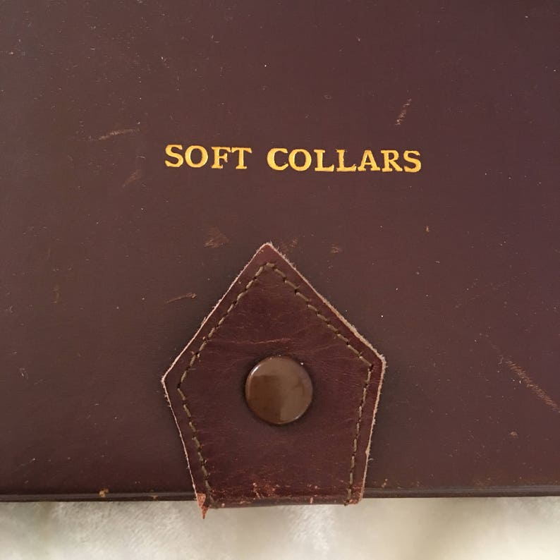 Antique Leather Collar Box. Leather and Silk Lined Soft Collar - Etsy
