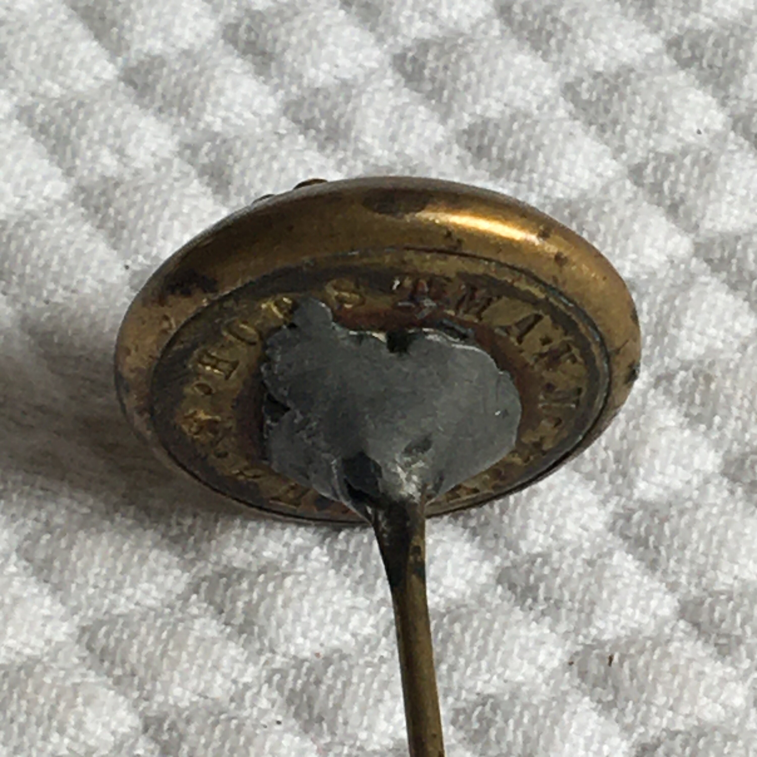 Military Button Hat Pin, Gold Tone Eagle With Anchor and Thirteen Stars ...