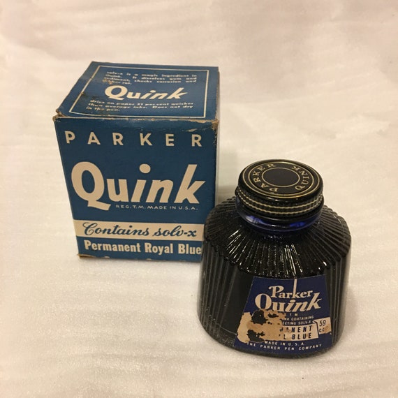 Vintage Royal Blue Permanent Parker Quink Ink for Fountain Pen - Etsy