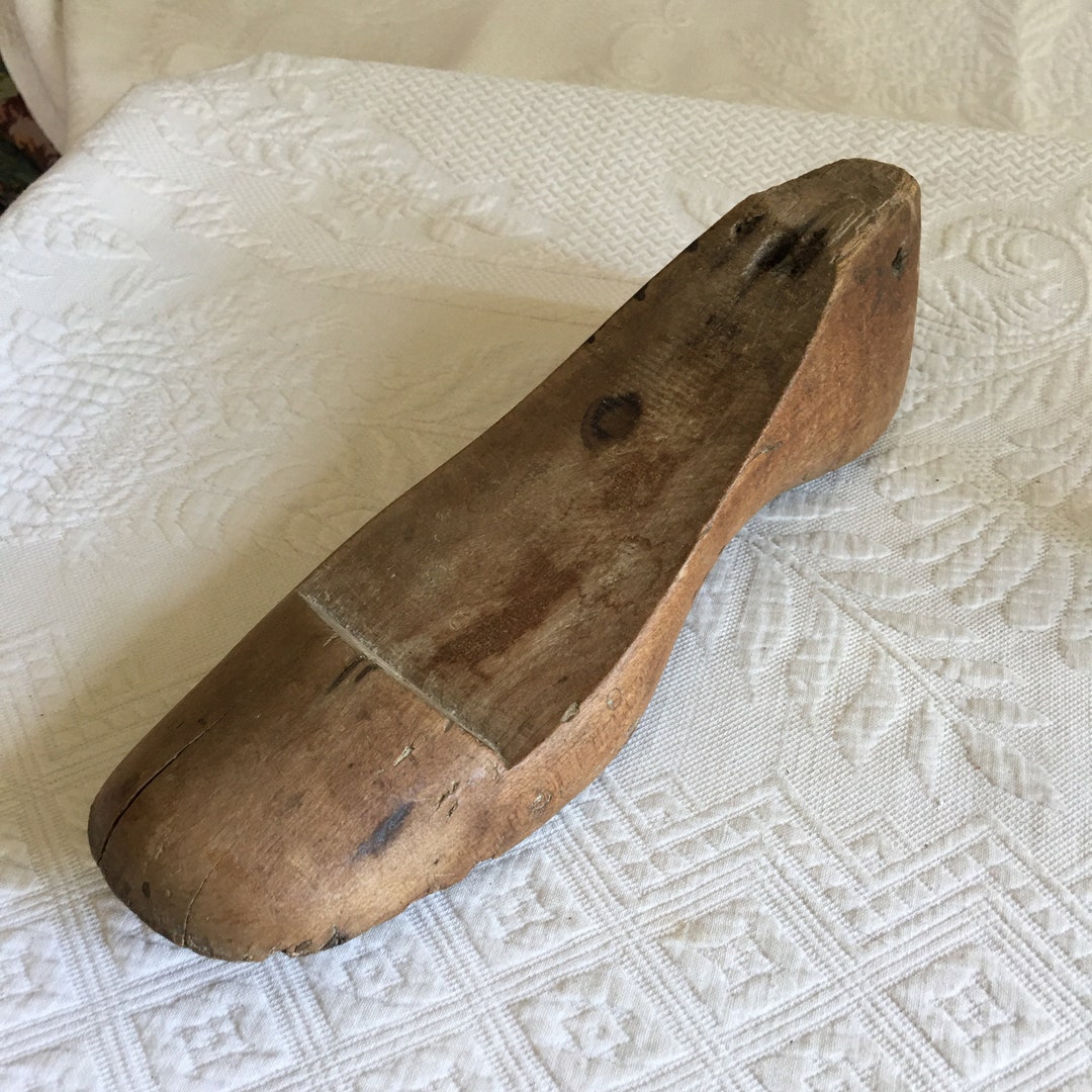 Vintage Wood Cobblers Form for Woman's Foot. Lots of Nail Holes on the ...
