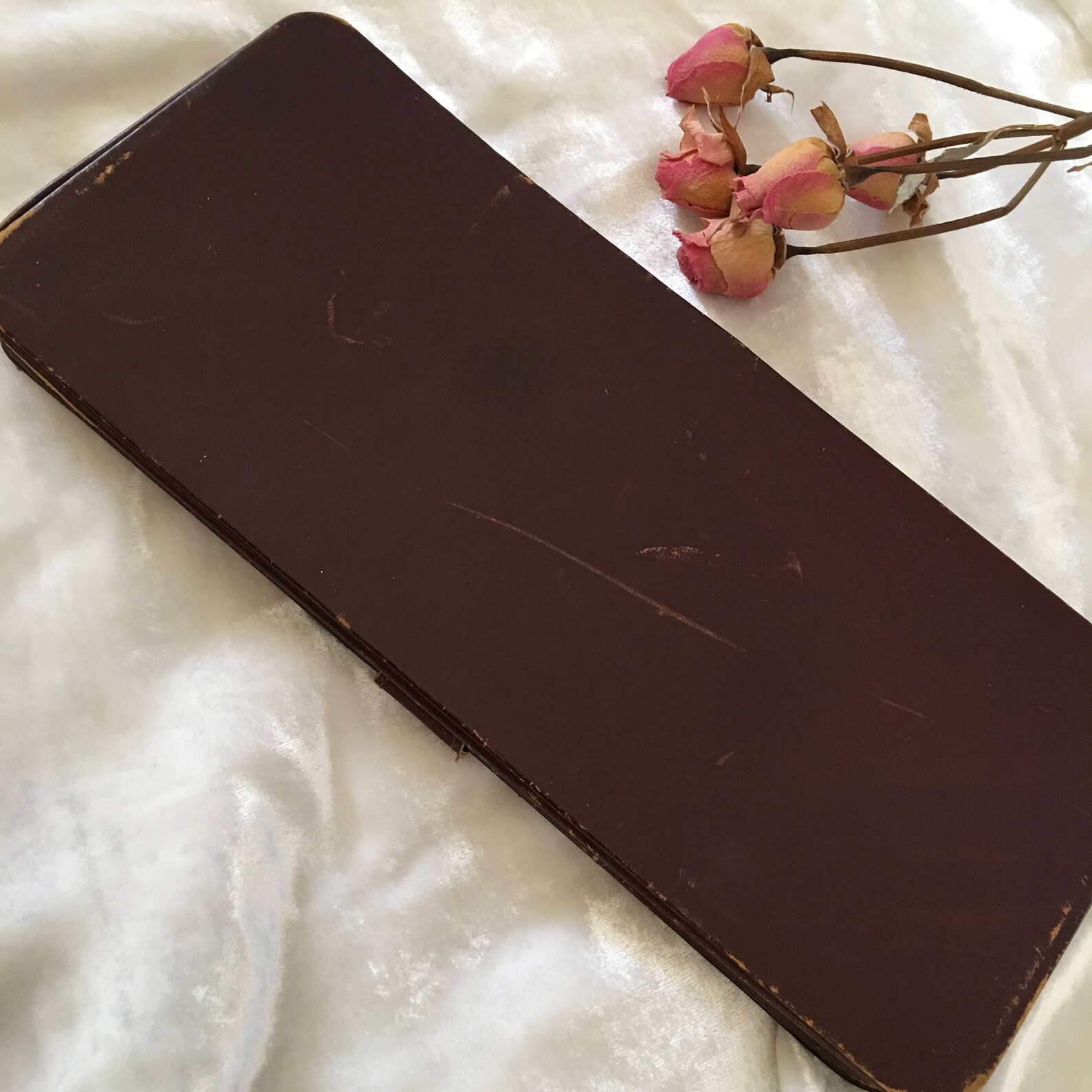 Antique Leather Collar Box. Leather and Silk Lined Soft Collar ...