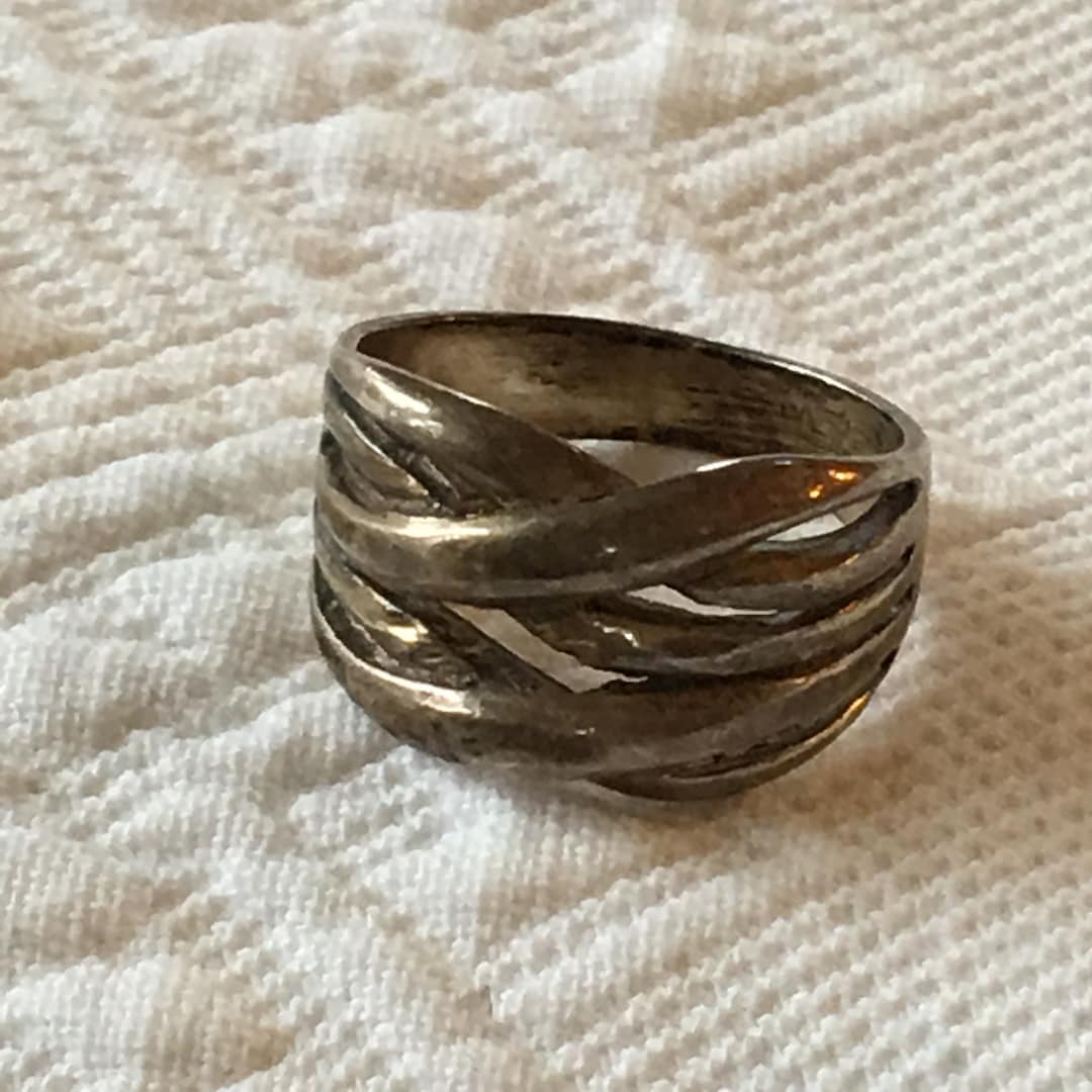 Vintage Sterling Silver Ring. Marked 925 FAS. Looks Like a Puzzle Ring ...