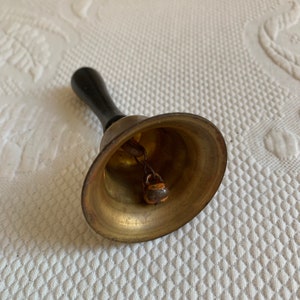 Vintage Small Brass Bell. Choose Small Bell W/ Wooden Handle, or All ...