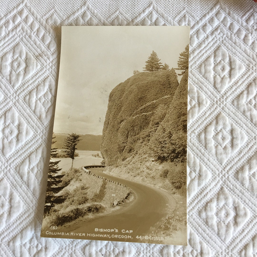 Vintage Bishops Cap RPPC Postkarte von Bishop es Cap. 5 Columbia River ...