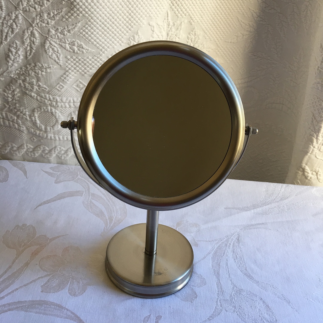 Tabletop Mirror With Magnifying Mirror and Regular Mirror on Two Sides ...