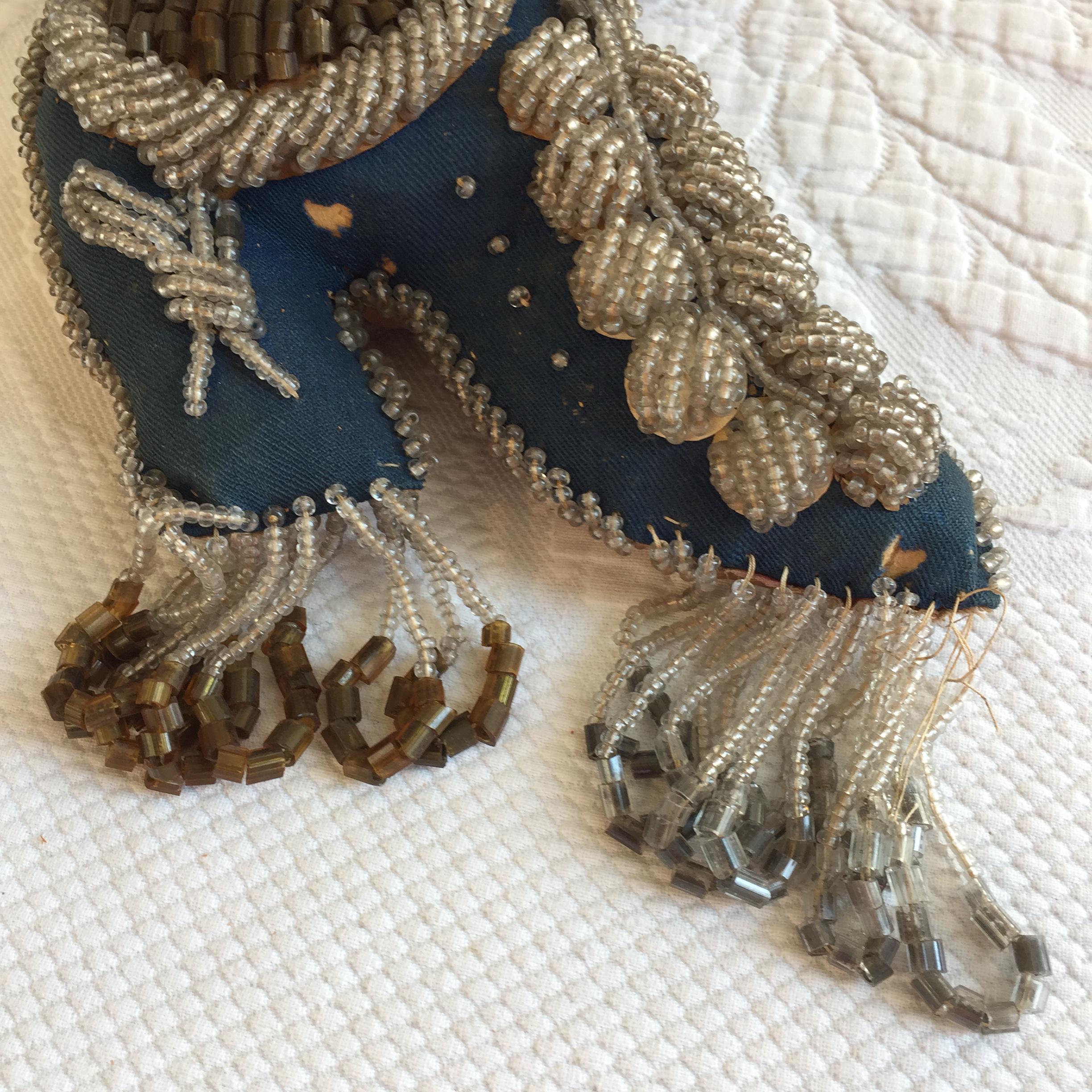Antique Victorian Late 1800s Heavily Beaded Wall Pocket for Decor ...