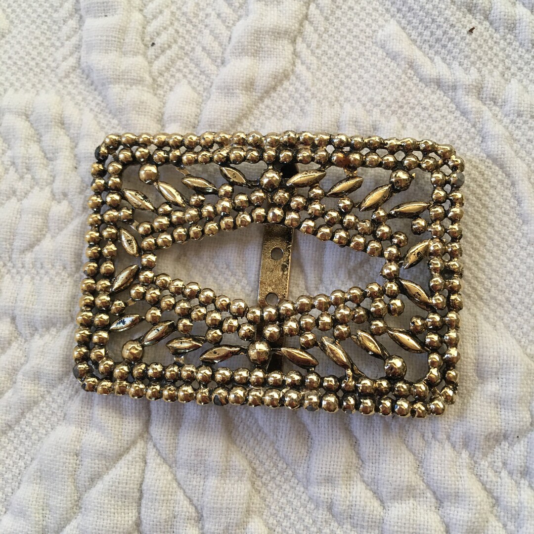 Vintage Fancy Belt Buckle. Gold Fancy Scarf or Sash Buckle in ...