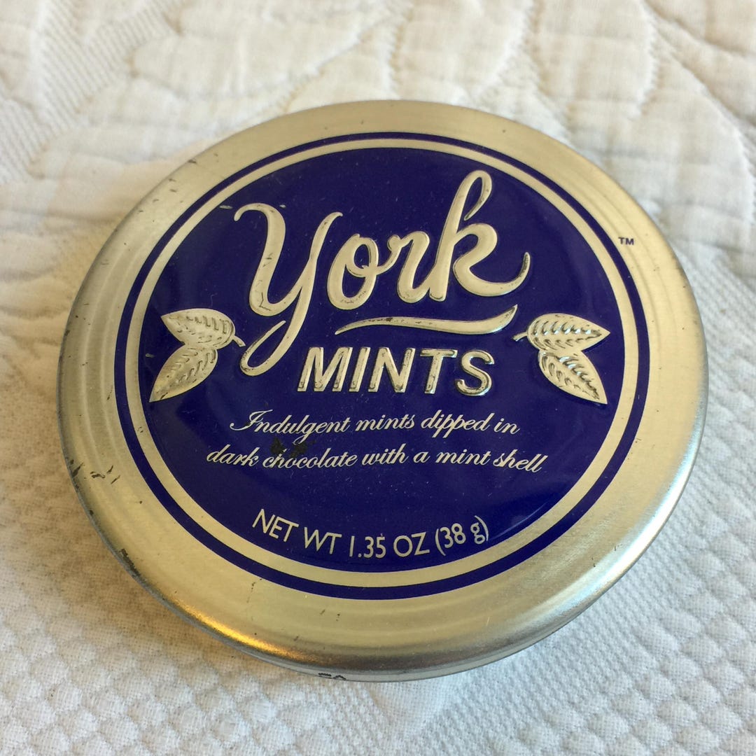 Vintage York Mints Tin in Silver and Blue. Use in Your Purse for Mints ...