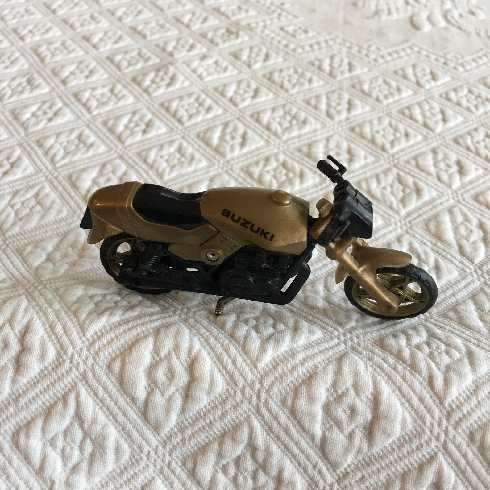 Vintage Suzuki Black and Gold Plastic Motorcycle Toy Model - Etsy