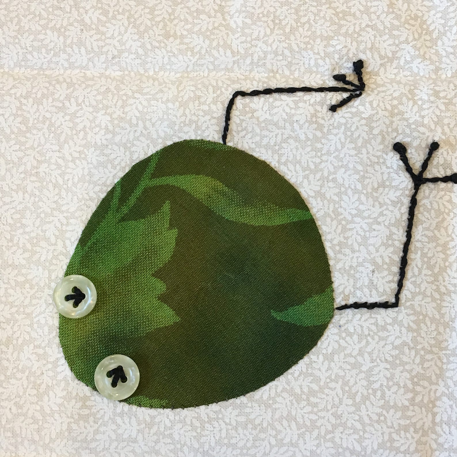 Handmade Hand Appliqued and Embroidered Frogs With Button Eyes. Make ...