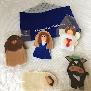 My Pocket Nativity Finger Puppets. Mary, Joseph, Baby Jesus, Cow and ...