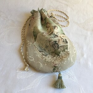 Handmade Cotton and Silk Reticule With Artist Designed Fabric, White ...