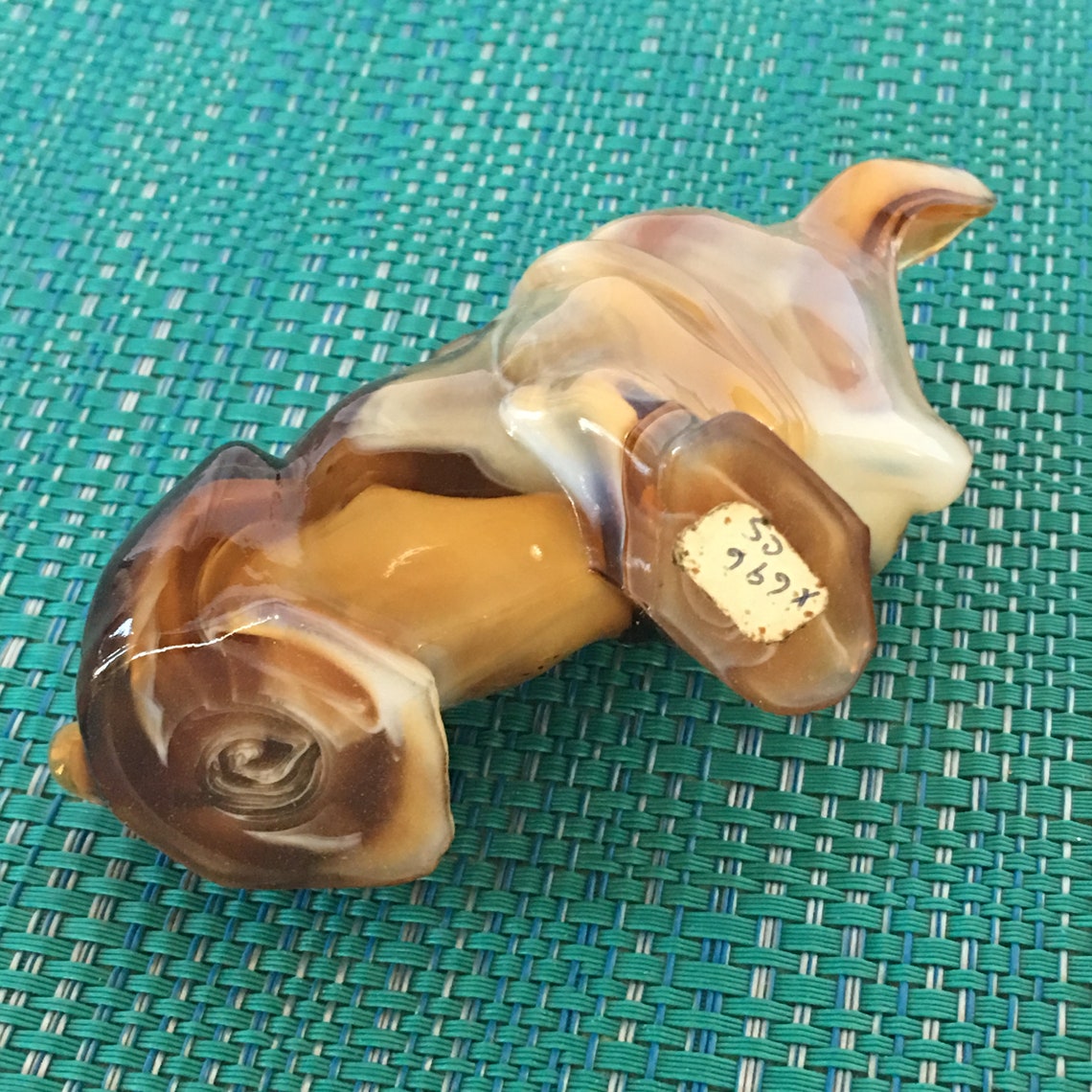 Vintage Imperial Amber Caramel Slag Boxer Dog. Very - Etsy