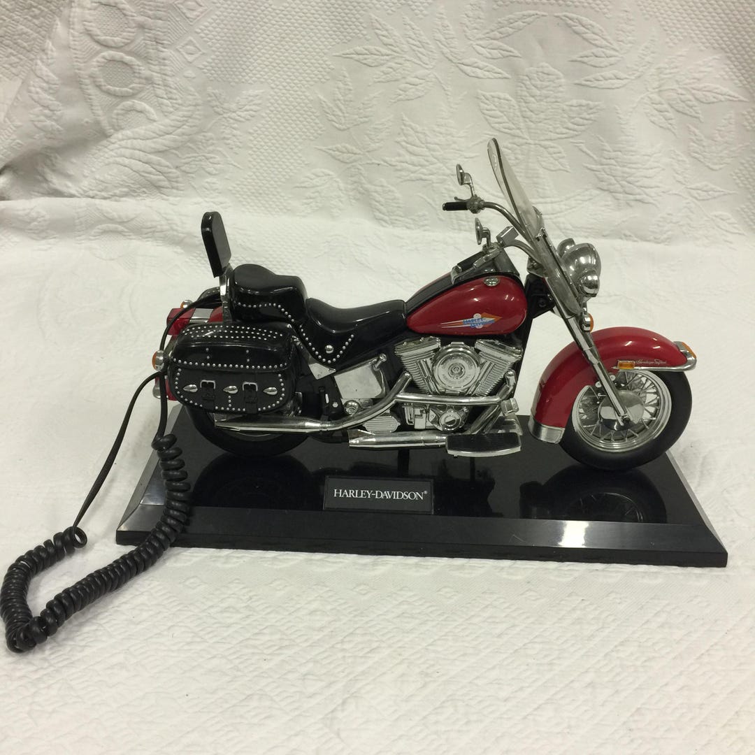 Vintage Telemania Harley Davidson Telephone Figurine. Red and Black ...