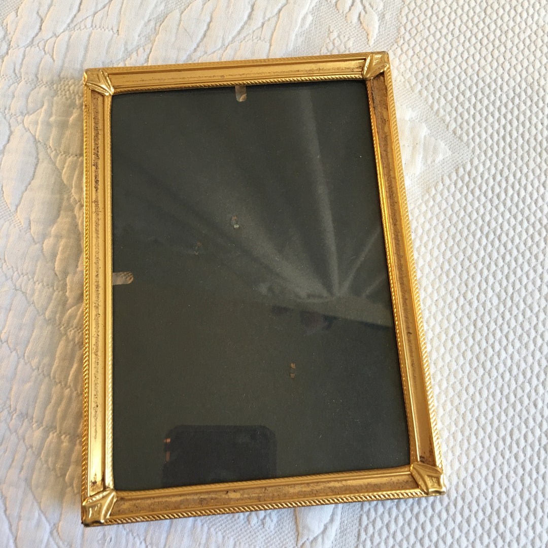 Vintage 1940s Brass Frame With Embossed Edge Designs and Decorative ...