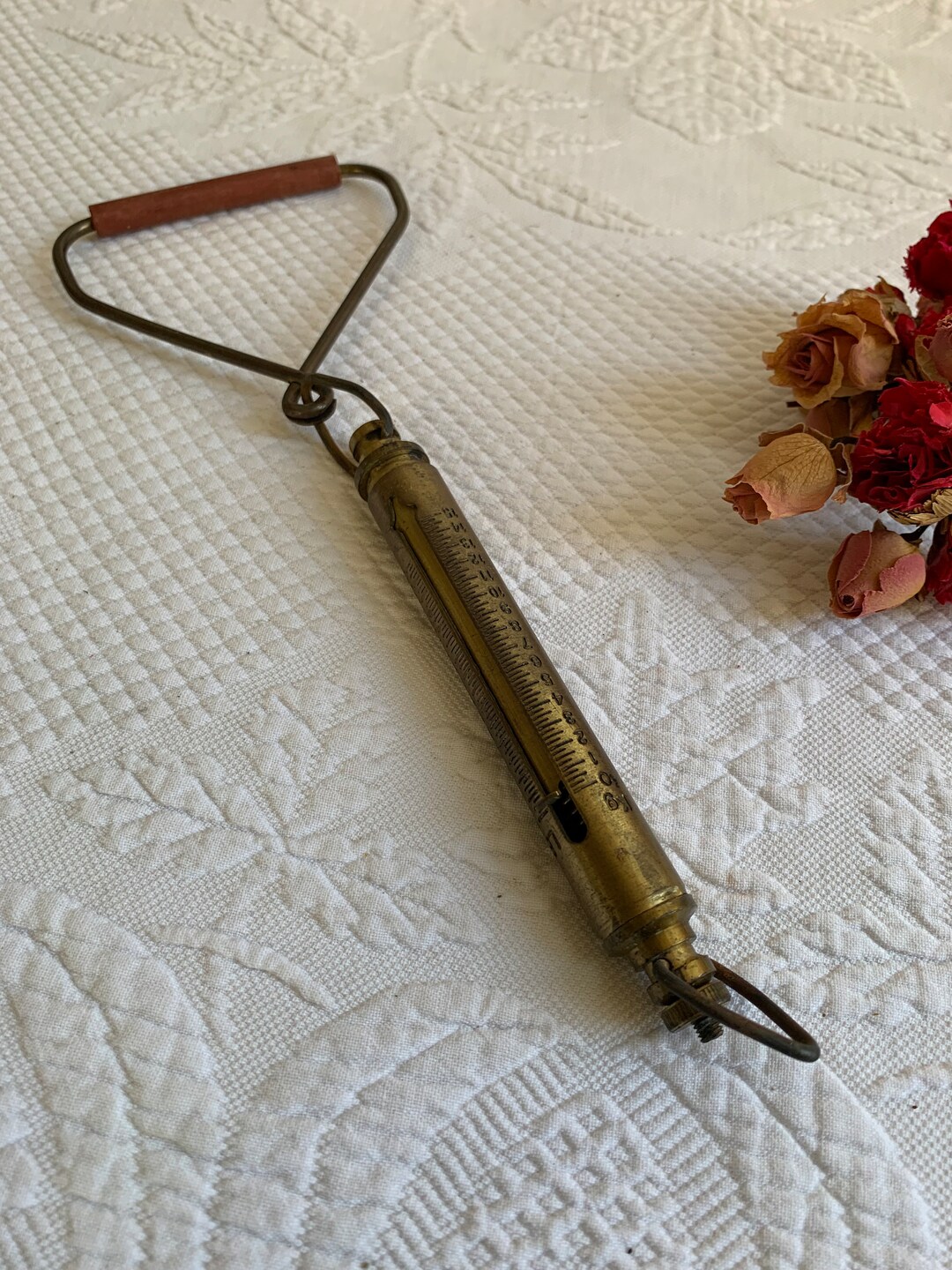 Vintage Chatillon Tub Scale. NY USA Model IN-30 Brass Hanging Portable ...