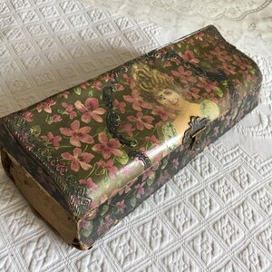 Antique Victorian Hankie Box. Silk Lining Old Box. Decorative Dresser ...