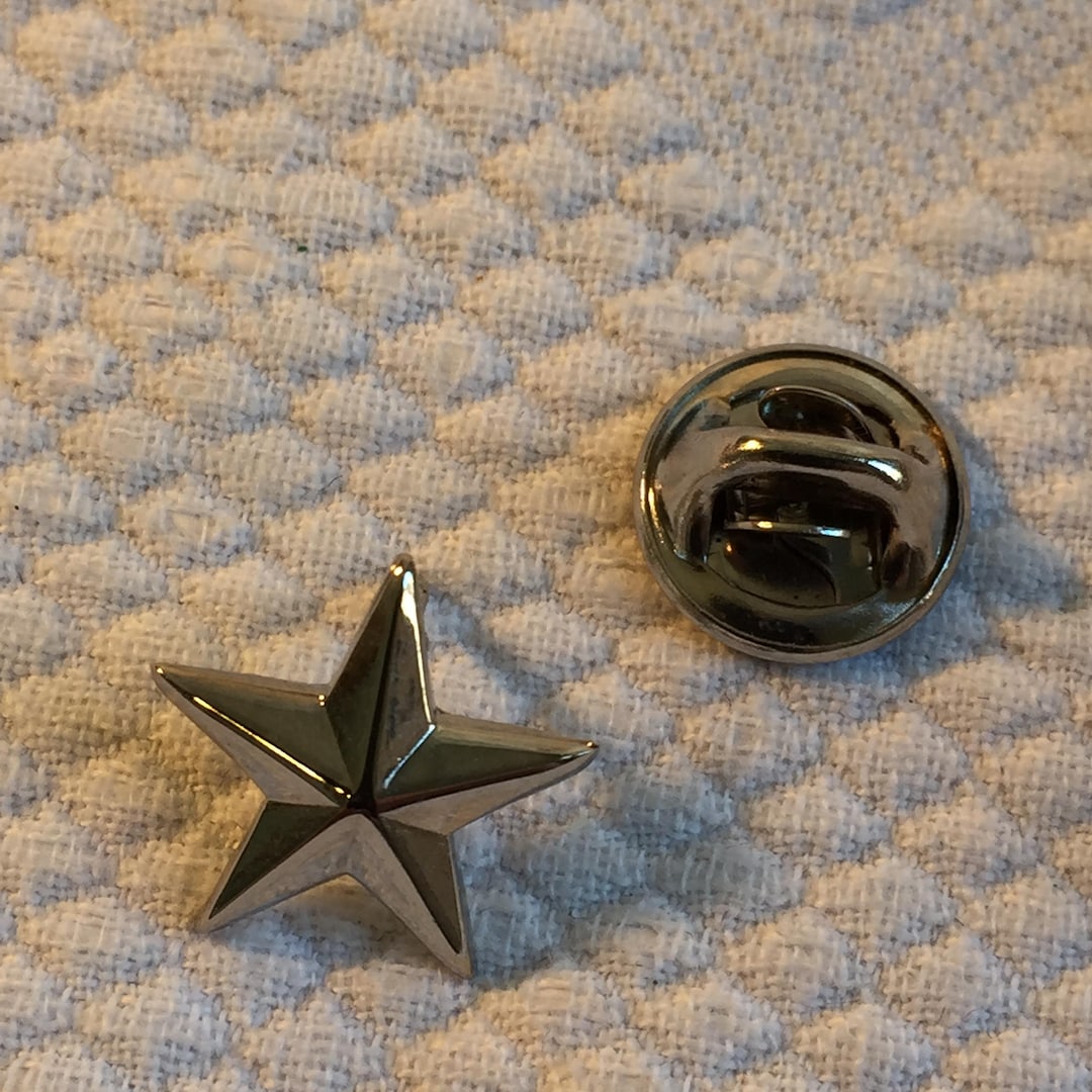 Vintage Silver Tone Star Badge Pin for US Navy or Army Cap Badge Pin ...