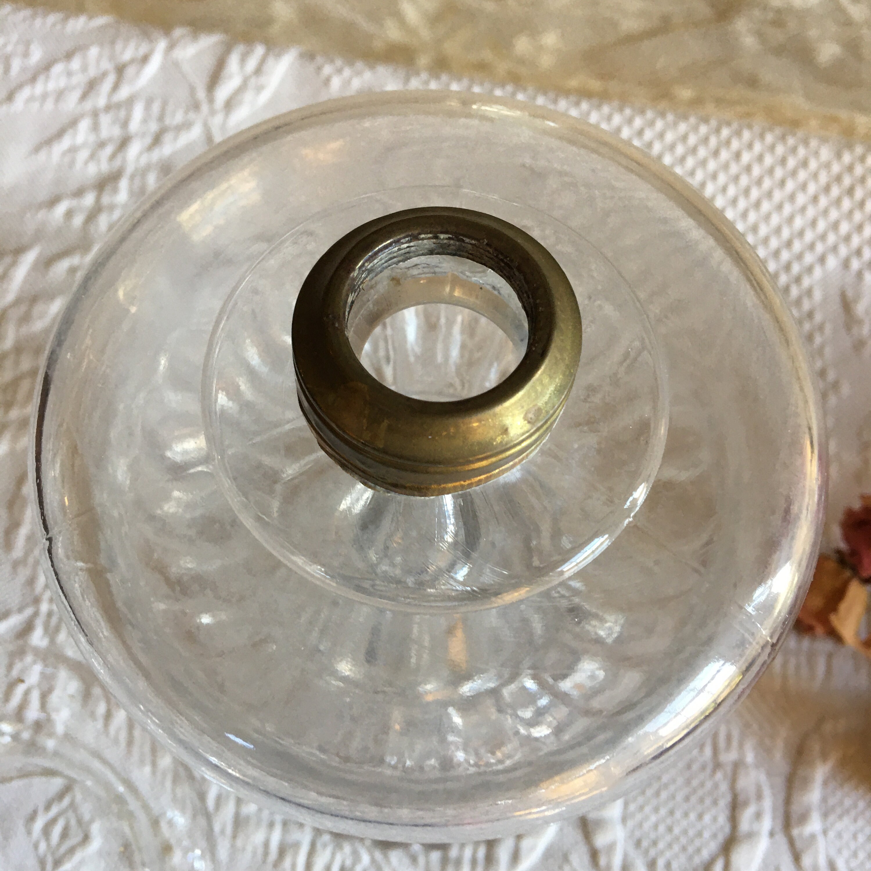 Antique Clear Glass Oil Lamp With Hurricane Shade. Decorative - Etsy
