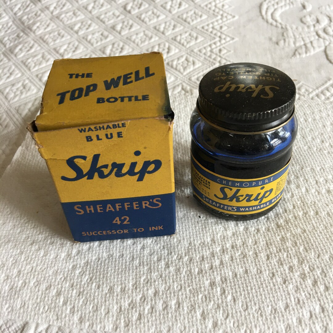 Vintage Washable Blue 42 Sheaffer's Skrip Ink and Empty - Etsy