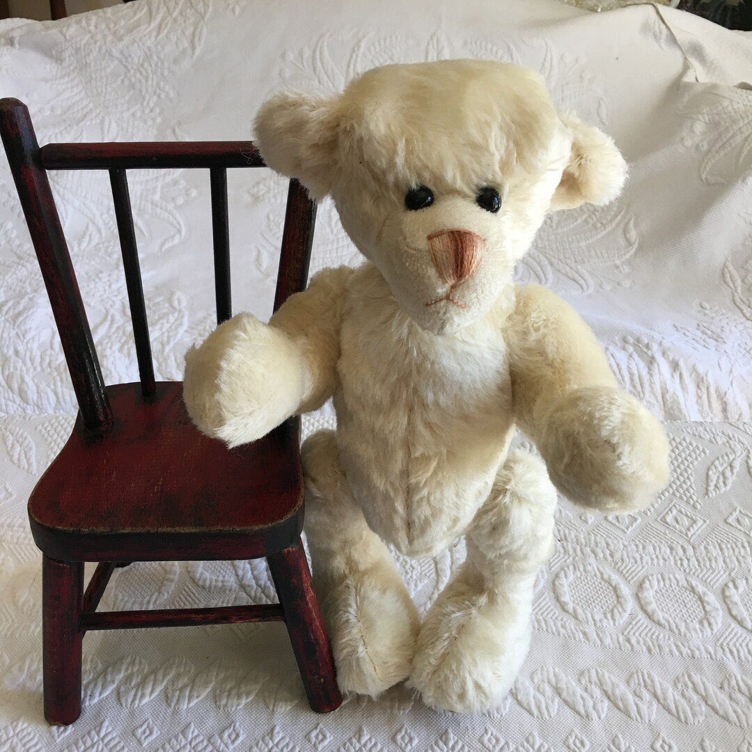 Handmade Cream Short Mohair Meredith Teddy Bear. Aspiring Artist Ready ...
