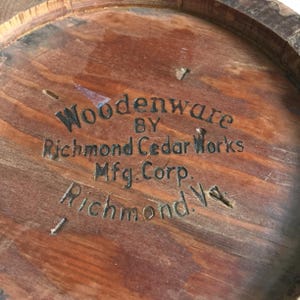 Vintage Woodenware by Richmond Cedar Works Mfg. Corp, Richmond, VA ...