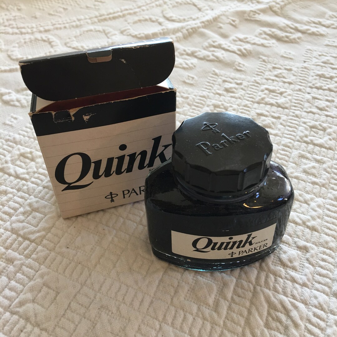 Vintage Parker Quink Solv-x, 2 Oz Black Ink. Vintage Interesting Ink ...