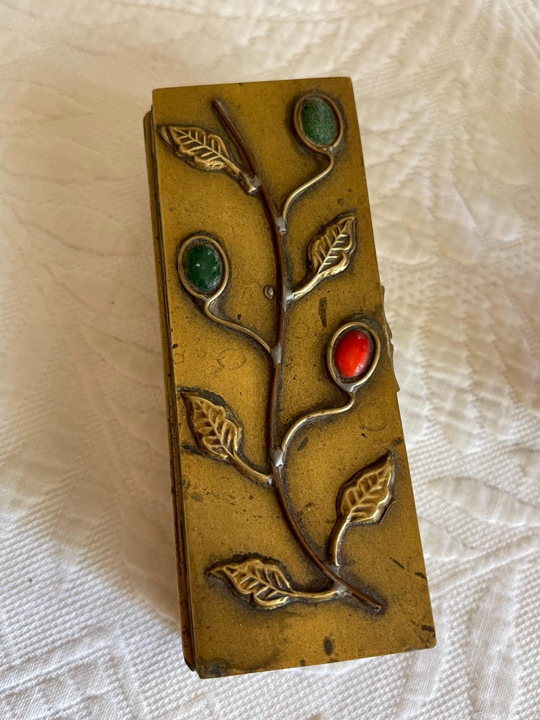 Vintage Brass Stamp Box Dispenser and Desk Decoration. Solid Brass With ...