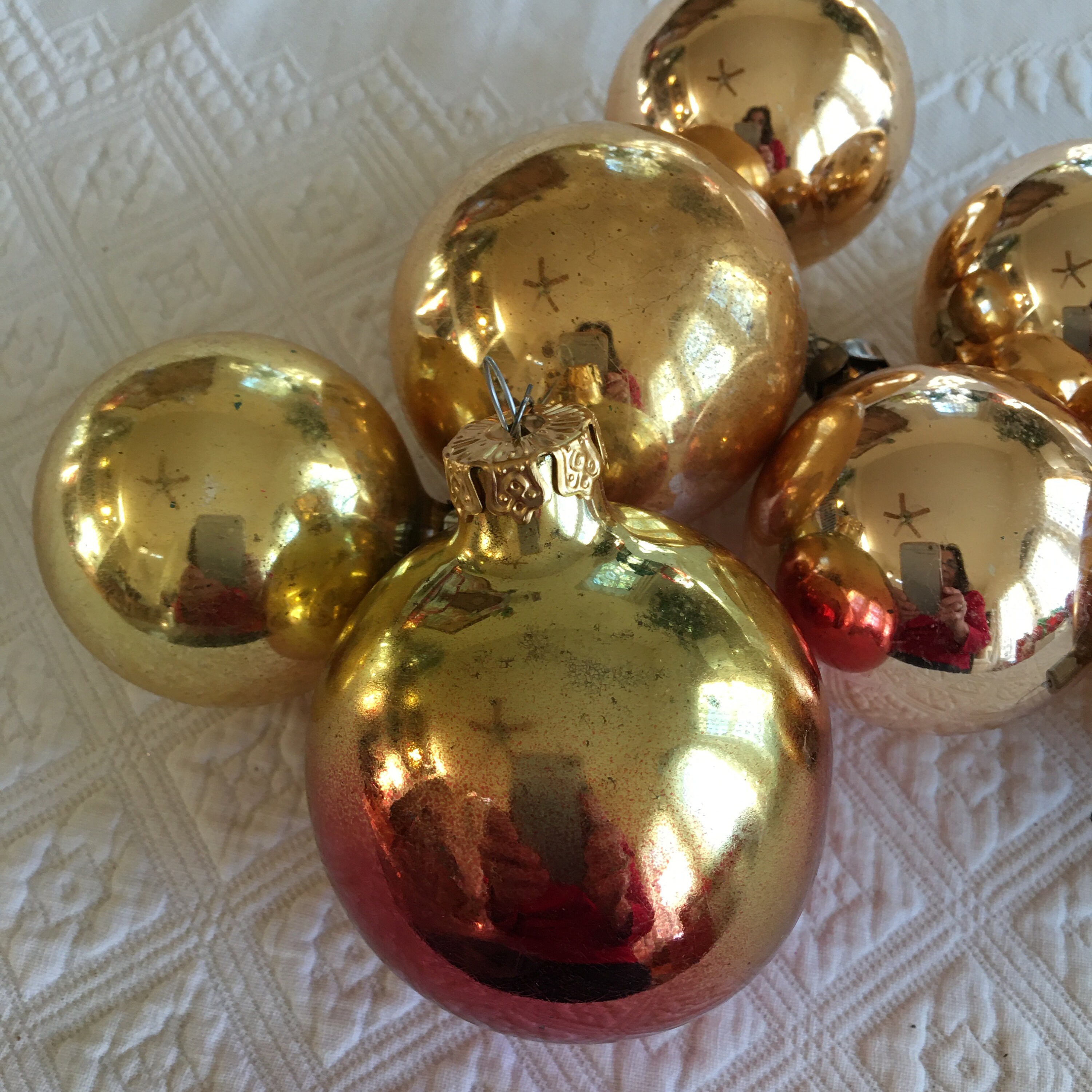 Vintage 1950s 7 Shiny Gold Balls. 3 Shiny Brite 2 1/2 | Etsy
