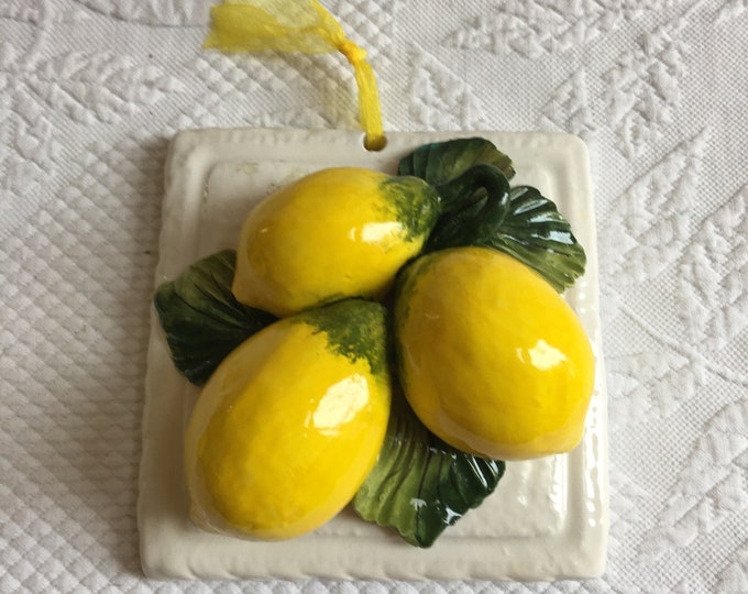 Vintage Ceramic Lemon Plaque From Italy. Charming Kitchen Decorative ...