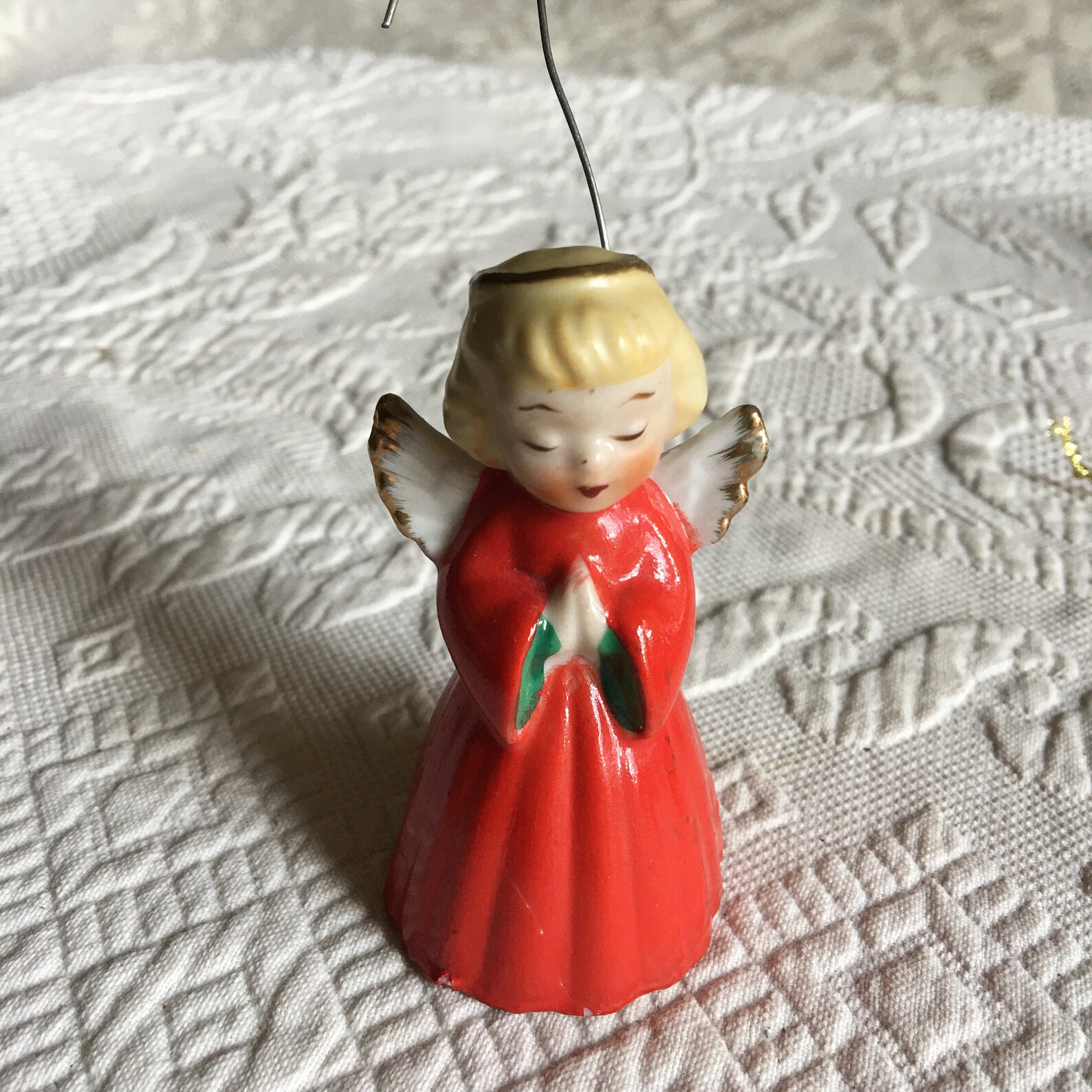 Vintage Angel and Creche. Porcelain Angel and Composite Nativity With ...