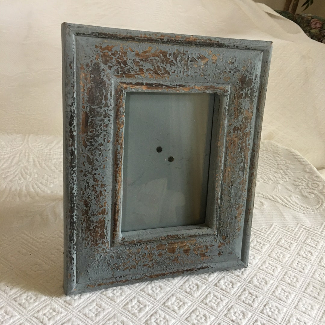 Shabby Chic Texture Painted Wooden Frame. Wood Grain Frame With Gray ...