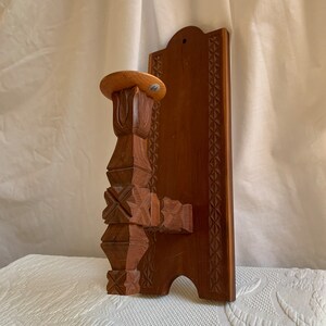 Vintage Wood Wall Sconce Romanian Hardwood Candle Wall Sconce. Carved ...