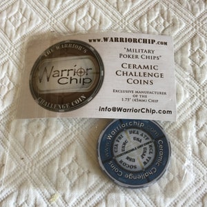 Vintage Ceramic Challenge Coin Military Poker Chip. the Warrior Chip ...