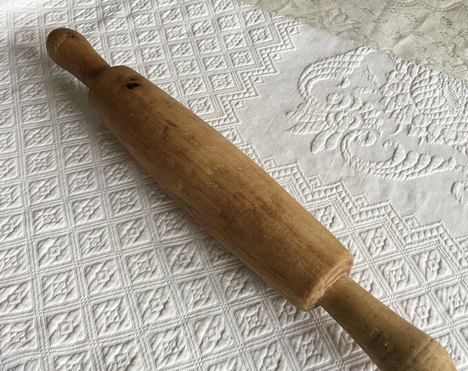 Antique Lathe Made Rolling Pin. One Piece Wooden Rolling Pin. Curved ...