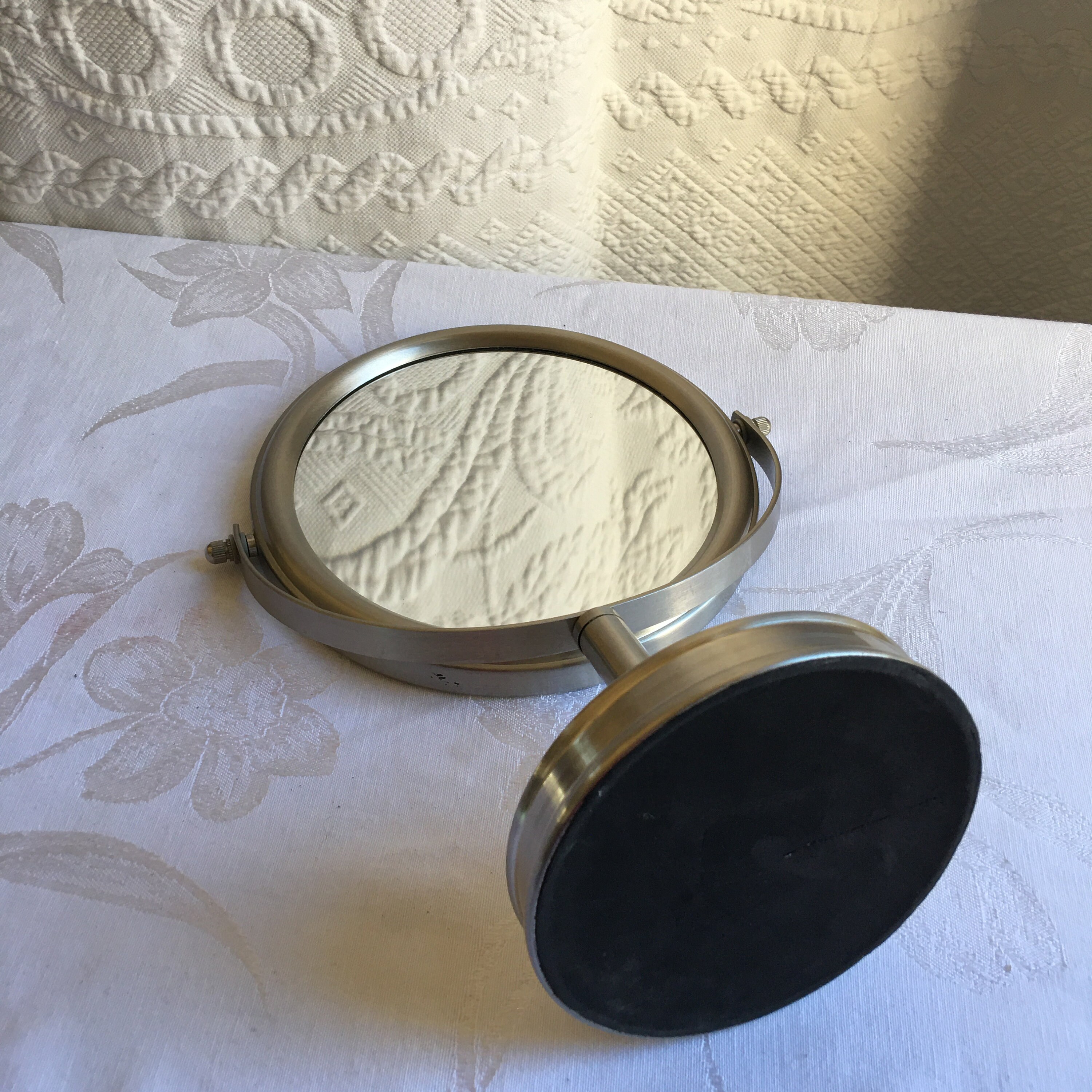 Tabletop Mirror With Magnifying Mirror and Regular Mirror on Two Sides ...
