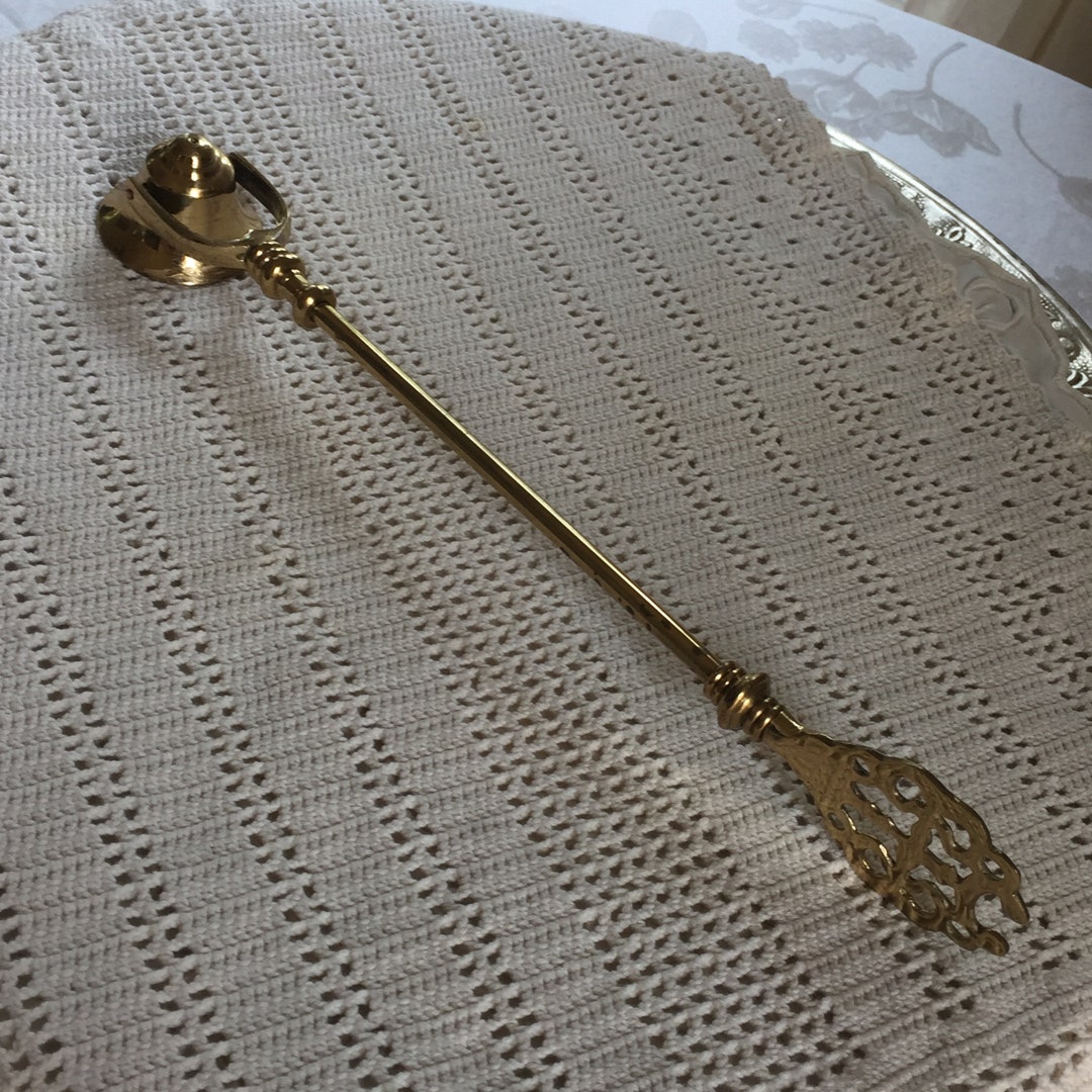 Vintage Candle Snuffer. Fancy Brass Swinging Bell Shaped Snuffer on One ...