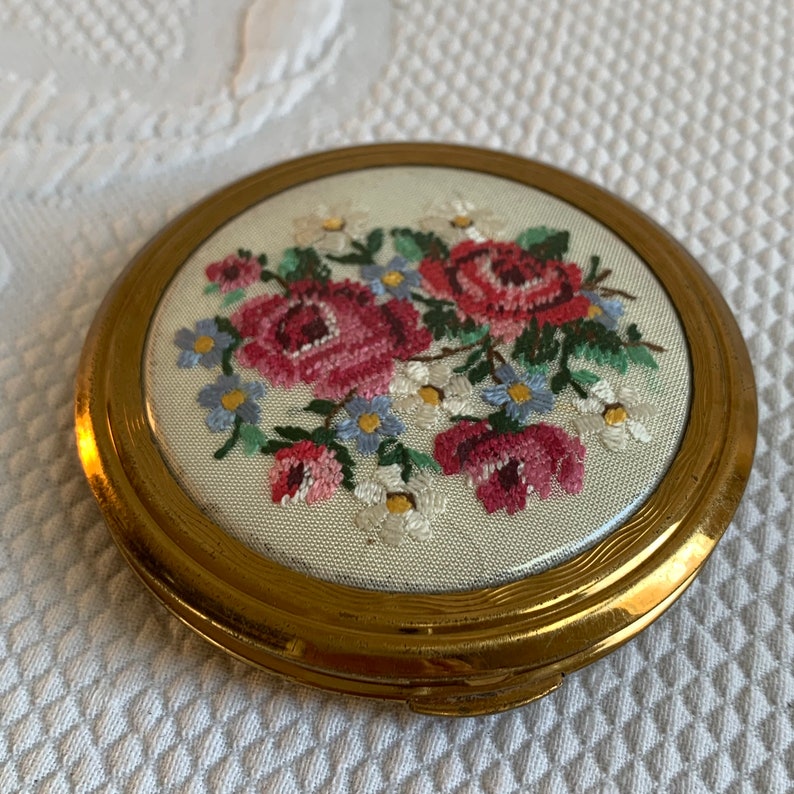 Vintage Petit Point Compact With Lovely Brass Frame. Petit Point ...