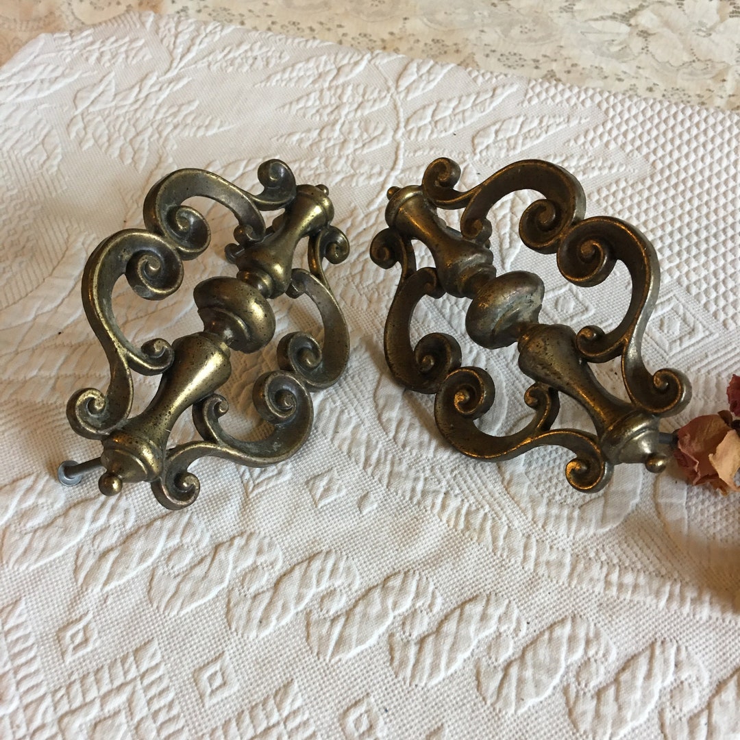 Antiqued Brass Furniture or Door Ornament. Two Screws in Ornament for ...