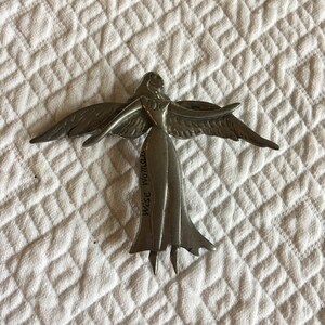Vintage Pewter Wise Woman Angel Pin and Pendant. Woman With Wings ...